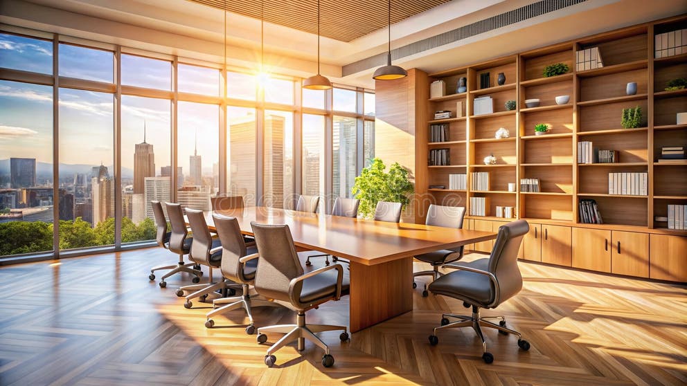 Spacious Modern Conference Room Design Sleek Aesthetics Ample Natural ...