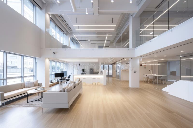 Spacious Modern Double Deck Office Studio Interior Stock Photos - Free ...