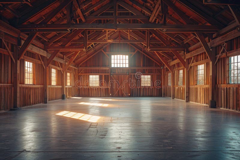 Spacious and Modern Empty Barn Interior with Natural Light Stock Image ...