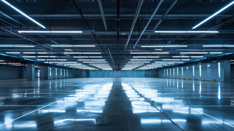 Spacious Modern Indoor Shooting Range with Reflective Floors and ...