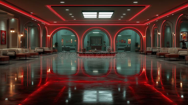 Spacious and Modern Interior Design, Arched Doors and Columns, Smooth ...