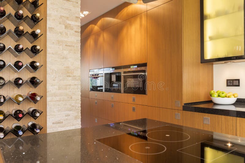 Spacious modern kitchen stock image. Image of indoor, estate - 5844893