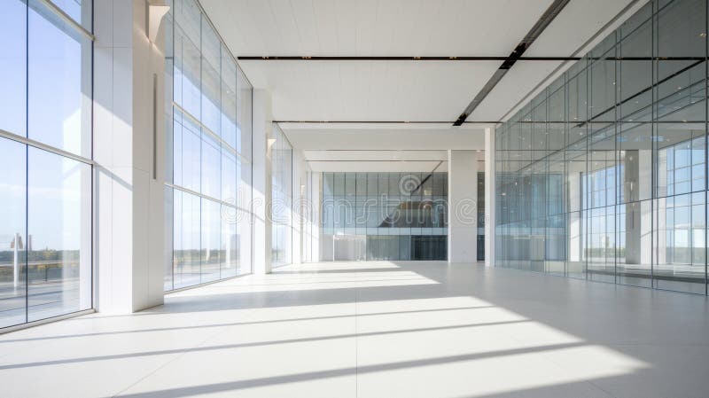 Bright & Minimalist White Office Space with Modern Design Stock ...