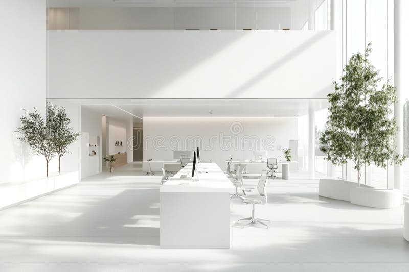 Spacious Modern Office with Minimalistic Design, Natural Light, and ...