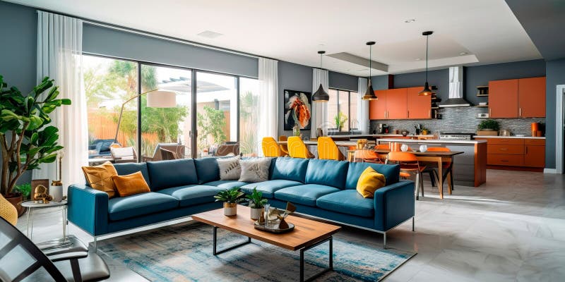 Spacious and Modern Open-concept Living Area with a Gourmet Kitchen ...