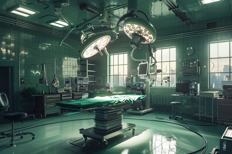 Spacious Modern Operating Room during the Day, Equipped with State-of ...