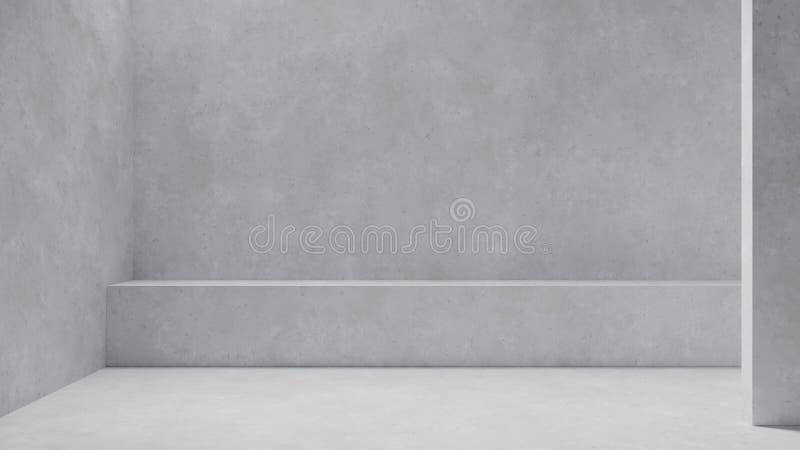 Spacious, Modern Room Featuring Bare Concrete Walls and a Smooth Floor ...