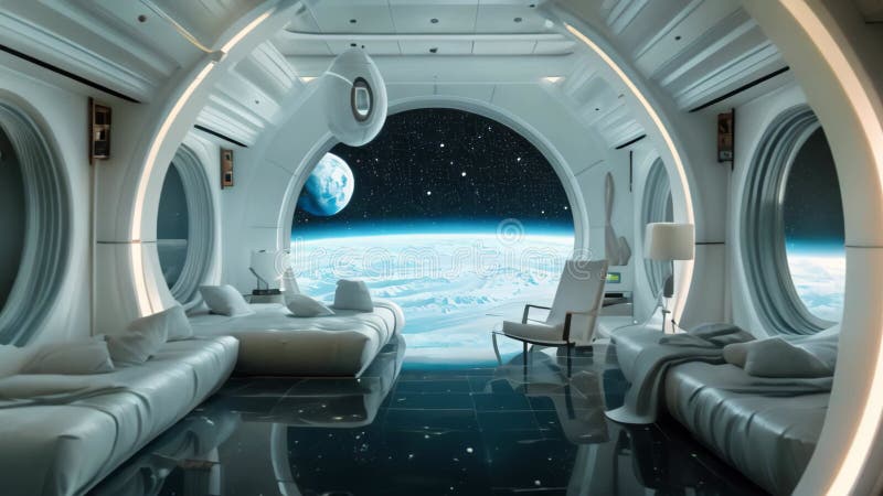 A Spacious, Modern Room Featuring Futuristic Design Elements and a ...