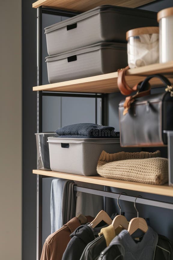 Spacious Modern System Storage Organization Wardrobe with Boxes and ...