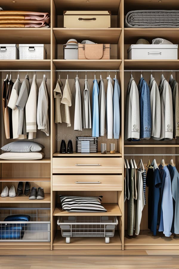 Spacious Modern System Storage Organization Wardrobe with Boxes and ...