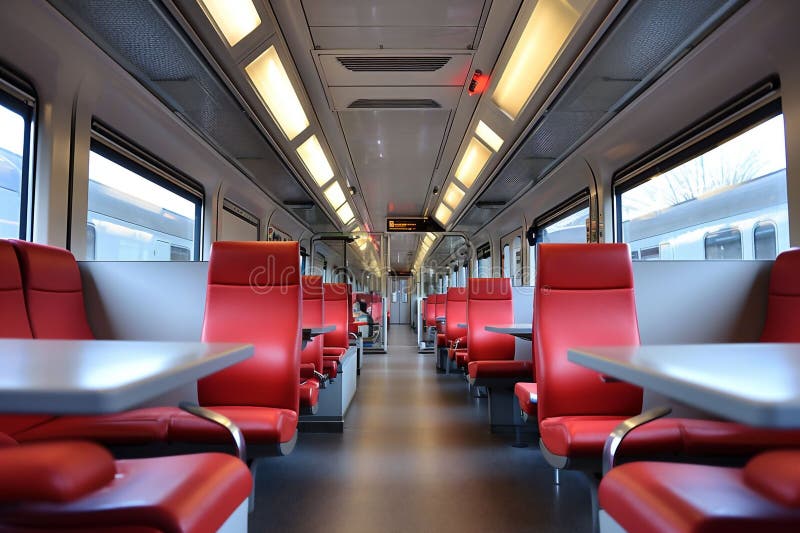 A Spacious and Modern Train Interior Bathed in Natural Light, Featuring ...