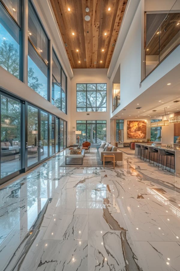 Spacious Open Floor Plan with High-end Finishes Stock Illustration ...