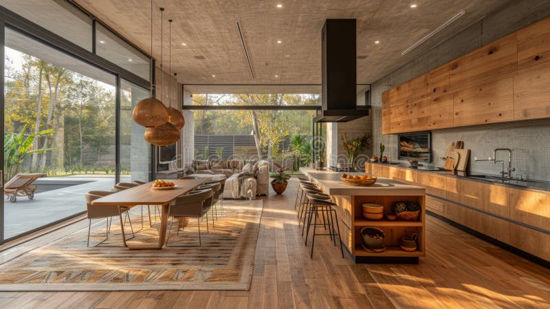 Ai Generated Spacious Well Lit Kitchen Ample Counter Space Stock Photos ...