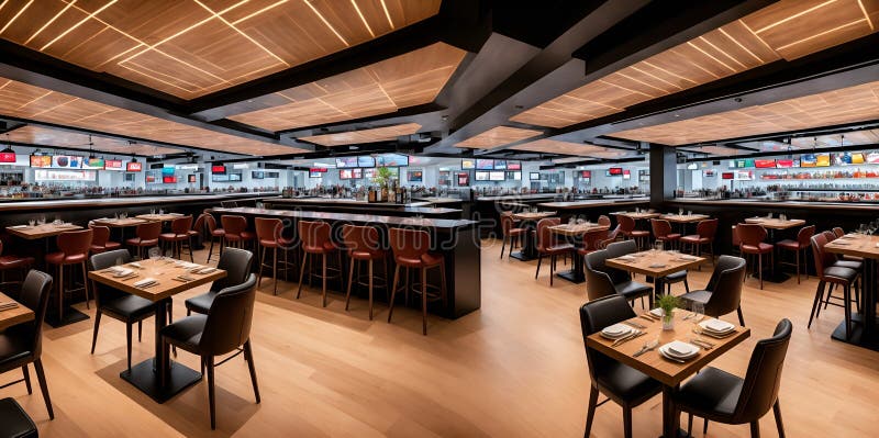 A Restaurant with a Lot of Tables and Chairs Created with Generative AI ...