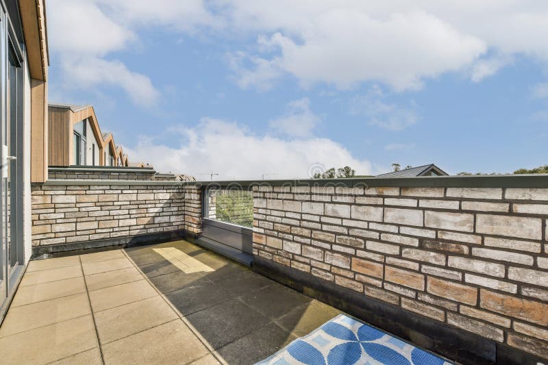 Spacious Rooftop Terrace with Scenic View Stock Image - Image of ...