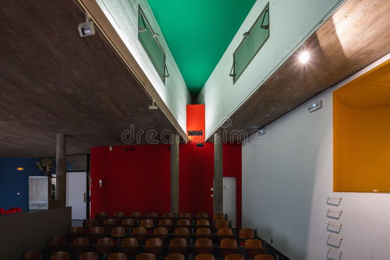 A Large Room with Two Rows of Seats Next To Each Other Editorial Image ...