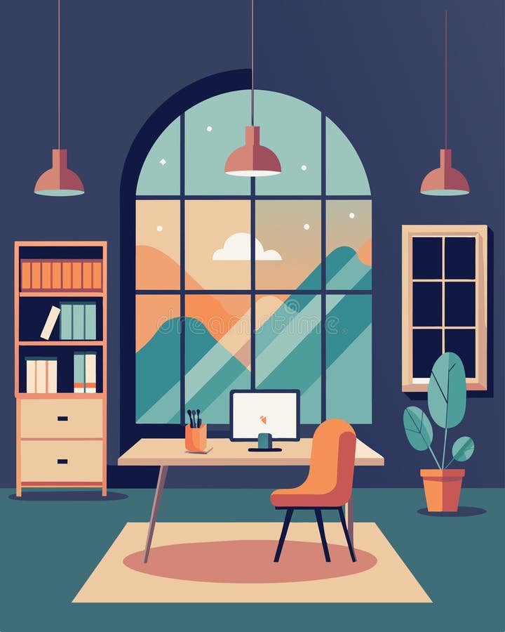 A Spacious Room with Large Windows and a Cozy Work Nook Allowing for ...