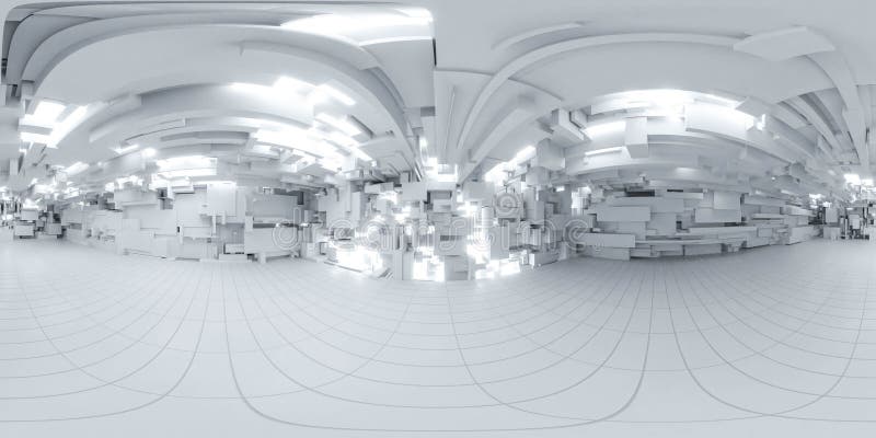 A Spacious Room with Lights 360 Panorama Vr Environment Map 3D Render ...