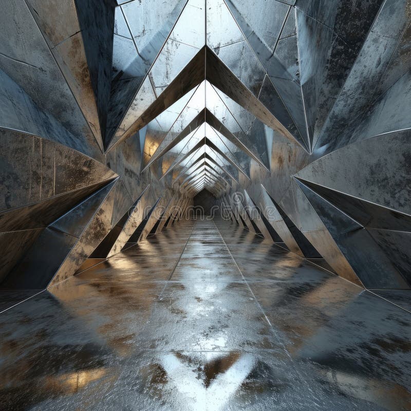 Spacious Room with Multiple Mirrors on the Wall Stock Illustration ...