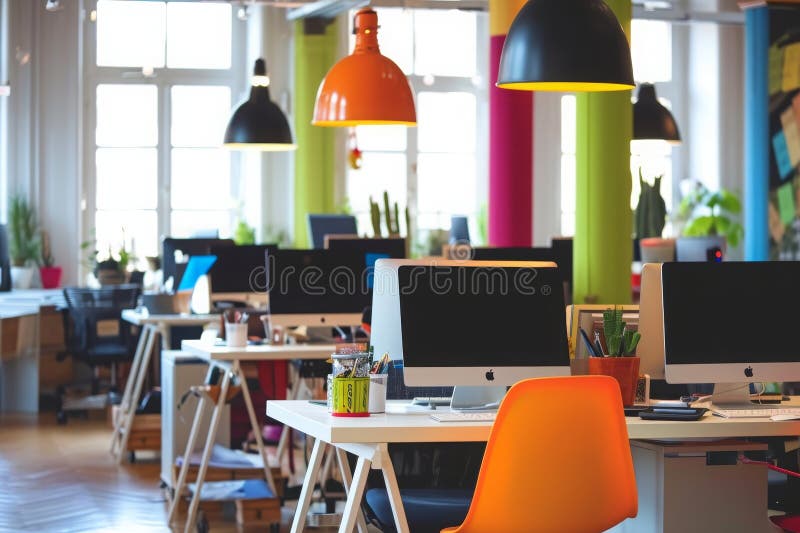 A Spacious Room Packed with a Multitude of Functional Computers and ...