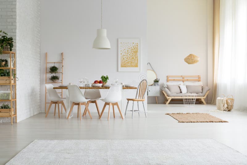 Spacious and Simple Dining Room Stock Photo - Image of spacious ...