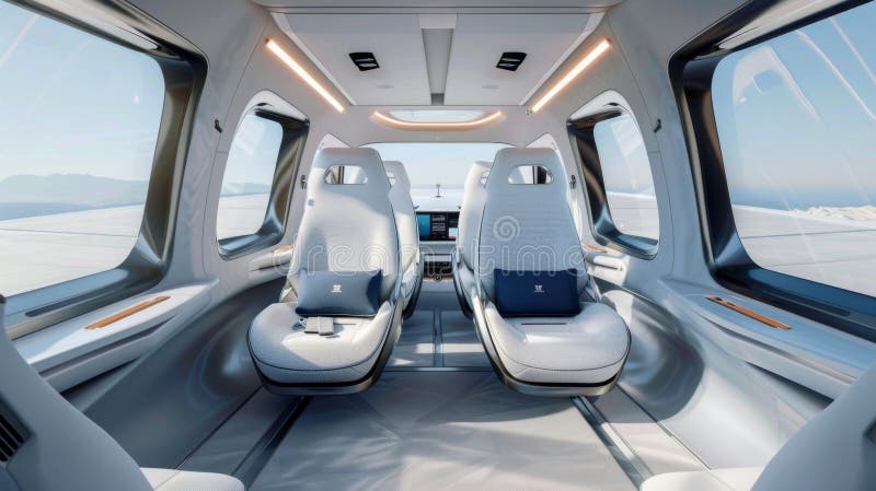 The Spacious and Sleek Interior of the EVTOL Providing a Comfortable ...