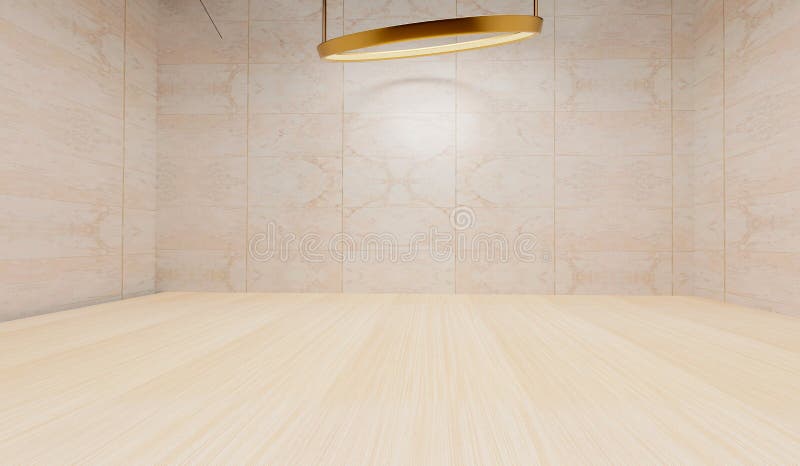 Spacious Space Interior Design with Light Wooden Floor and Marble Walls ...