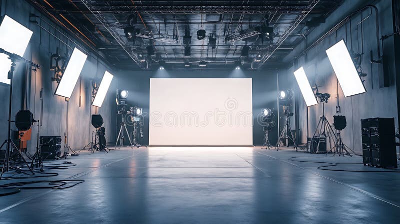 Spacious Studio Featuring Large Blank Screen, Surrounded by ...