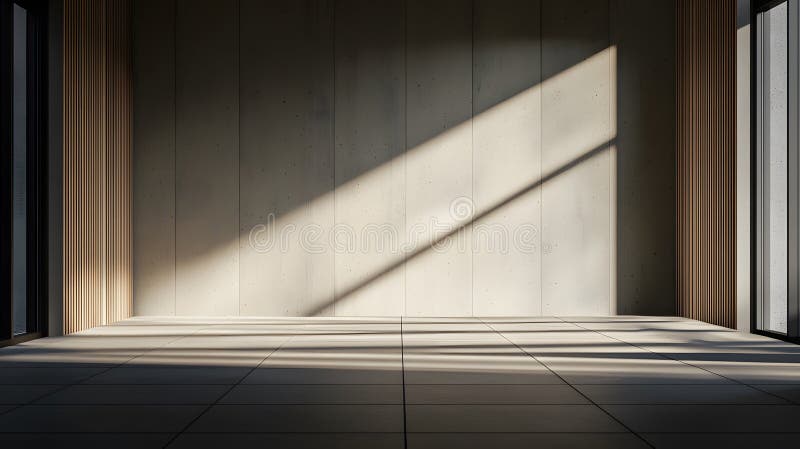 Spacious Studio Interior with Dramatic Shadows Cast by Strong ...