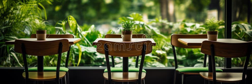 Spacious and Stylish Interior of a Modern Empty Cafe Restaurant with ...