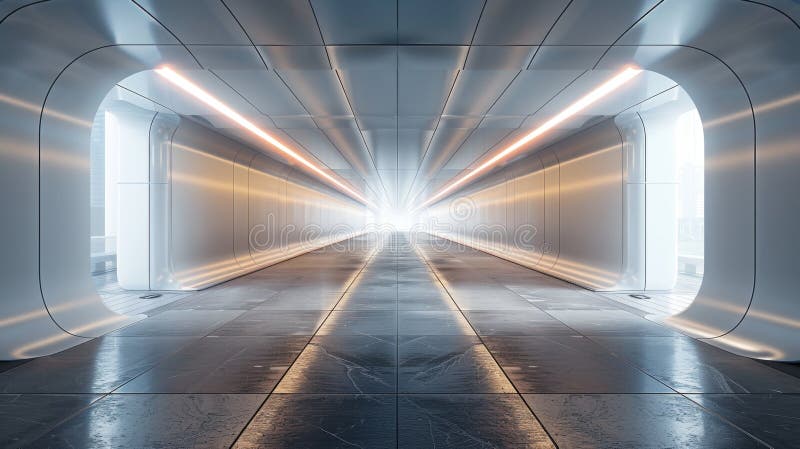 Spacious, Stylish Tunnel for High-end Branding Mockups. Stock ...