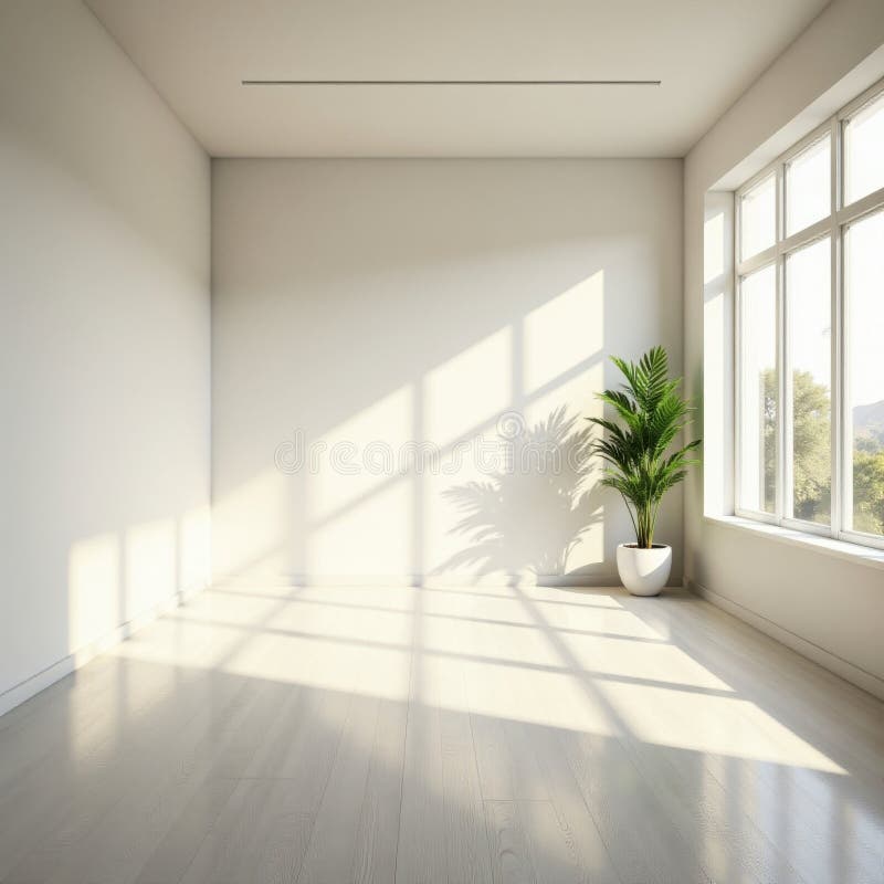 Spacious, Sunlit Empty Room with Large Windows and Neutral Decor, Space ...