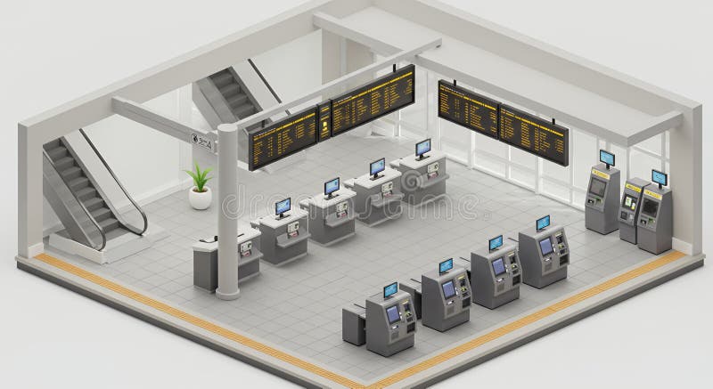 Several Ticket Counters Stock Illustrations – 2 Several Ticket Counters ...