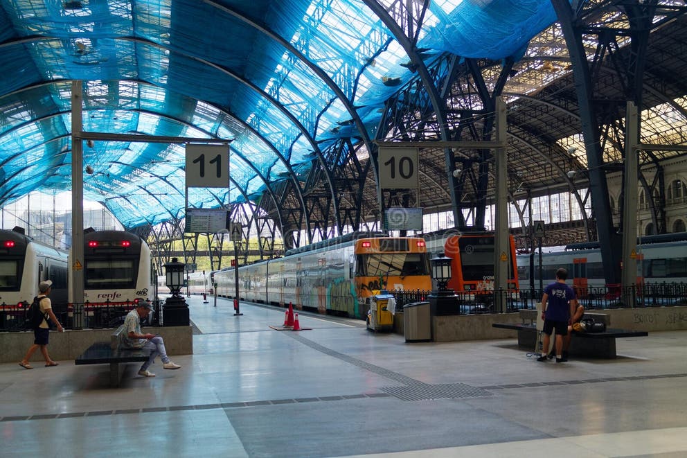 A Spacious Train Station with Modern Architecture, Featuring Multiple ...