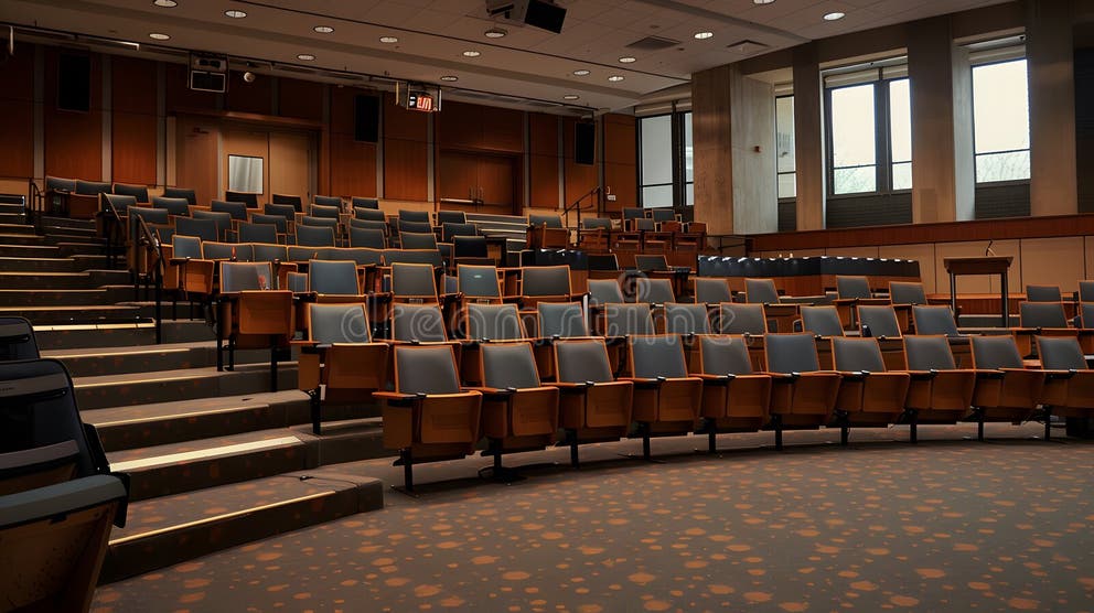 Modern University Lecture Hall with Accessible Seating Stock ...