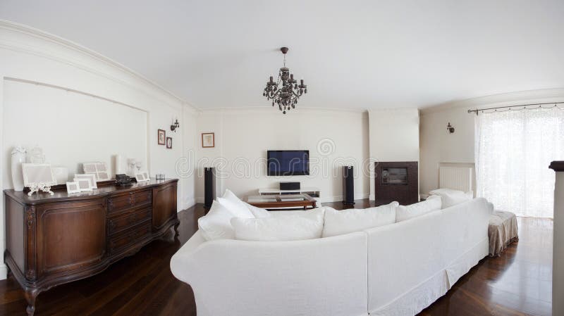 Spacious and very sunny stock image. Image of chandelier - 66567603