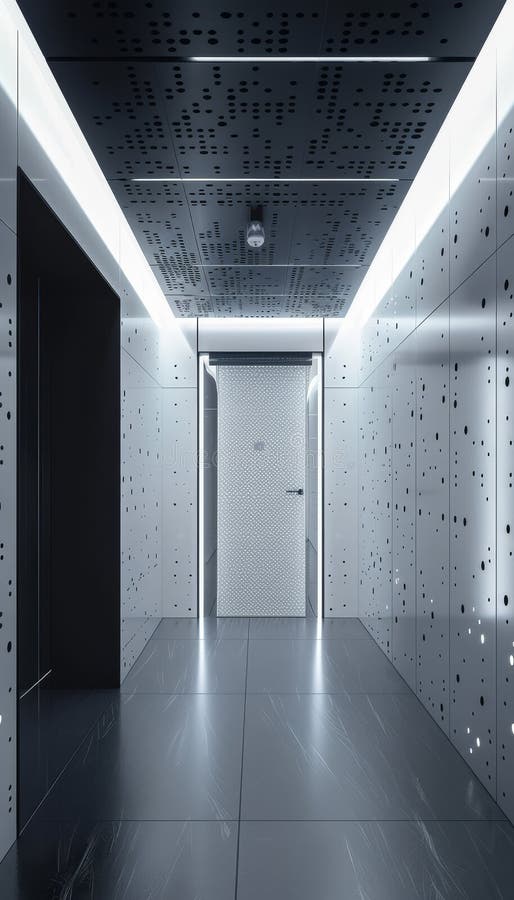 A Spacious View of an Unoccupied Space Station Room with Neutral Tones ...