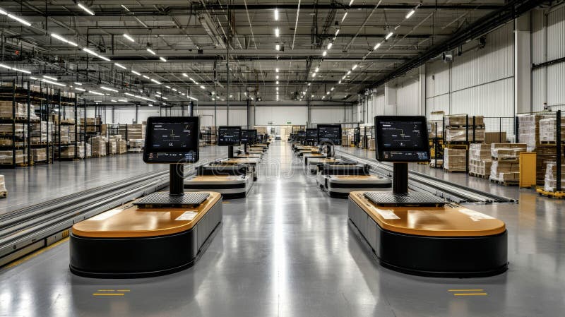 Spacious Warehouse with Automation and Multiple Workstations Generative ...
