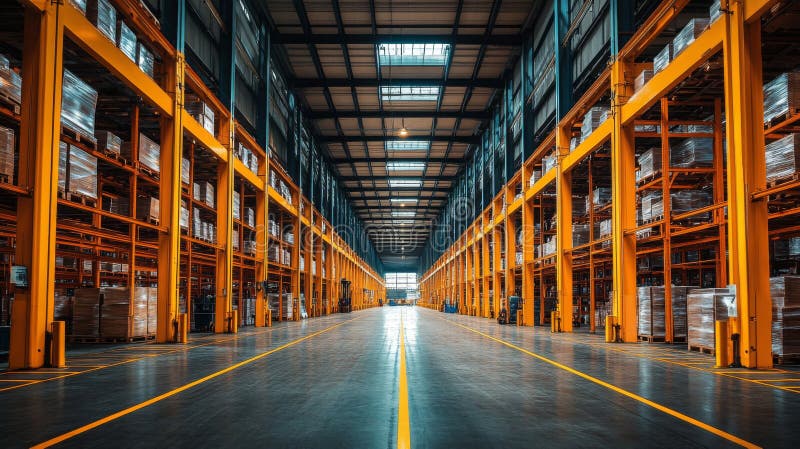Spacious Warehouse Interior Designed for Efficient Logistics and ...