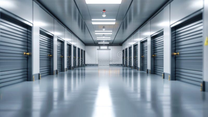 Spacious Warehouse Interior Featuring Gray Doors and a Welcoming Clean ...