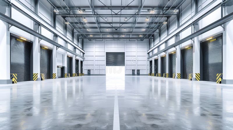 The Spacious Warehouse Showcases Sleek Design Elements, with Open Metal ...