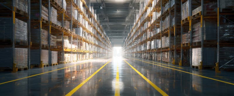 The Spacious Warehouse Showcasing Organized Storage and Bright Light at ...