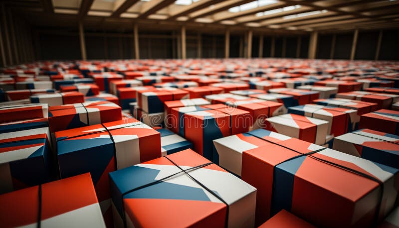 Spacious Warehouse Space with Lots of Corton Boxes. Logistics Stock ...