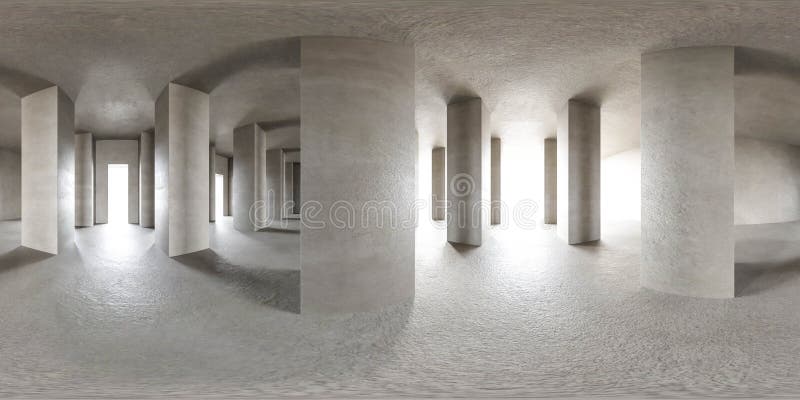 Spacious White Room with Columns and Natural Light in a Modern Building ...