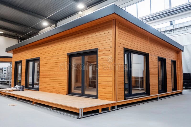 Modern Wooden Structure with Large Windows Highlights Contemporary ...