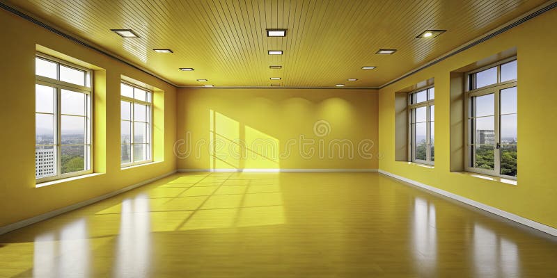Spacious Yellow Virtual Background for Zoom Presentations and Video ...