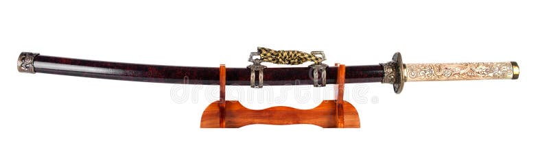 Spada Samurai Su Un Supporto Fotografia Stock - Immagine di longsword ...