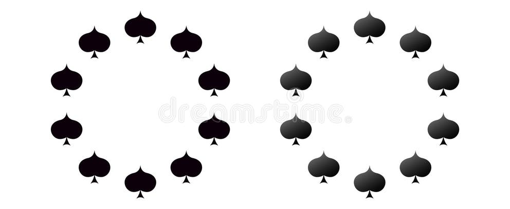 Spade Ace Circle Frame. Poker Frame Round Border Stock Vector ...