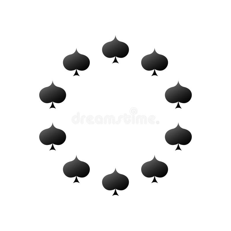 Spade ace circle frame. stock vector. Illustration of design - 337498129