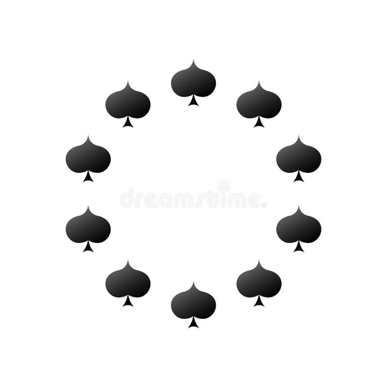 Spade ace circle frame. stock vector. Illustration of design - 337498129